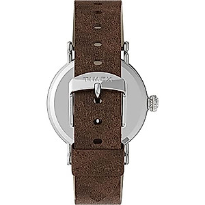 Timex x Peanuts Men's Standard 40mm Watch – Fall Silver-Tone Case Beige Dial with Tan Genuine Leather Strap