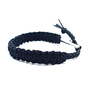 Hempnotic Jewelry Adjustable Alligator Clip Mens or Womens Black Hemp Bracelet - Handmade