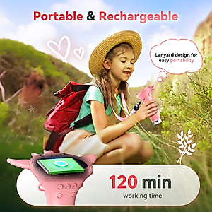 Hideal HP40 Microscope for Kids [Easy and Fun] 2" IPS Portable Handheld Kids Microscope Miniscope, Pocket Mini Scope Educational Science Kit, Birthday Easter Gifts for Kids, PC View, Pink
