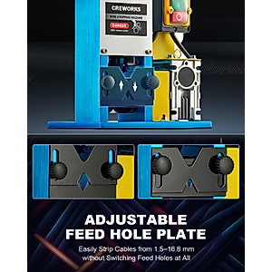 CREWORKS Automatic Wire Stripper Machine for 0.04"-1.2" Copper Wires, Portable Cable Stripping Tool for 11/0-18 AWG Scrap Wires, Speed Adjustable Cable Stripper for DIY Home Improvement Recycling More