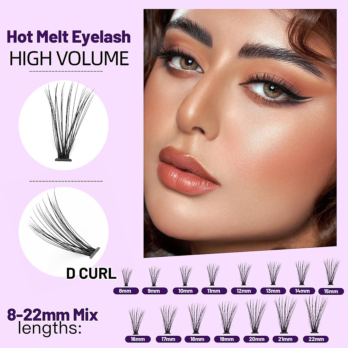 Bodermincer 20D 8-20mm To Choose 8-10-12-14mm MIX/14-16-18-20mm MIX rofessional Makeup Individual Cluster Eyelashes Grafting Fake False Eyelashes Eyelash Extension Individual Eyelash Bunche (20D-14mm)