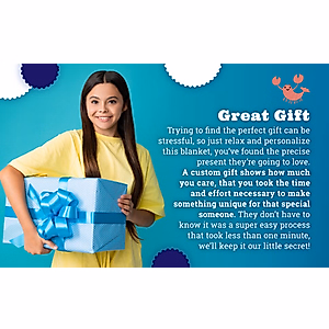 Personalized Fleece Blanket - Custom Throw Blankets for Adults Men Women Kids - Nautical Theme Navy Blue Anchor (Adult 60"x80")