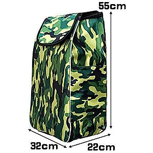 Shopping Trolley on Wheels Multi Function Shopping Cart Large Capacity Light Weight Wheeled Trolley Push Cart Bag with 6 Wheels Folding Climbing Stair Car Storage Hand Trucks,Camouflage ,S