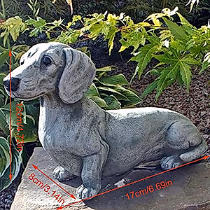 Dachshund Statue Garden Decor,Lawn Garden Figurine Dog Statue,Memorial Dog Figurines for Garden Home Decor