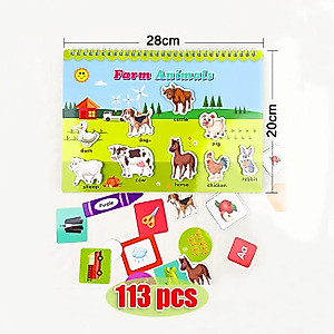 Preschool Learning Activities Busy Book for Toddler, Educational Toys for Kids Ages 3 4 5 6 7, Autism Learning Materials, Preschool Workbook Toy for Toddlers Boys Girls Travel