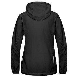 Little Donkey Andy Women's Full Zip Sun Protection Hoodie Jacket Long Sleeve Shirt Running Hiking Golf Water Repellent UPF50 Black Small