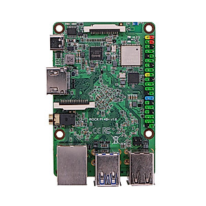 Rock Pi 4 Plus Rockchip RK3399(OP1) Single Board Computer LPDDR4 4GB with WiFi 5 and Bluetooth 5.0 Support Twister OS (4GB RAM+64GB eMMC)