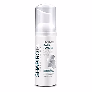 Hair Loss Leave-In Daily Foam | DHT Fighting Vegan Formula for Thinning Hair Developed by Dermatologists | Experience Healthier, Fuller & Thicker Looking Hair – Shapiro MD | 1-Month Supply