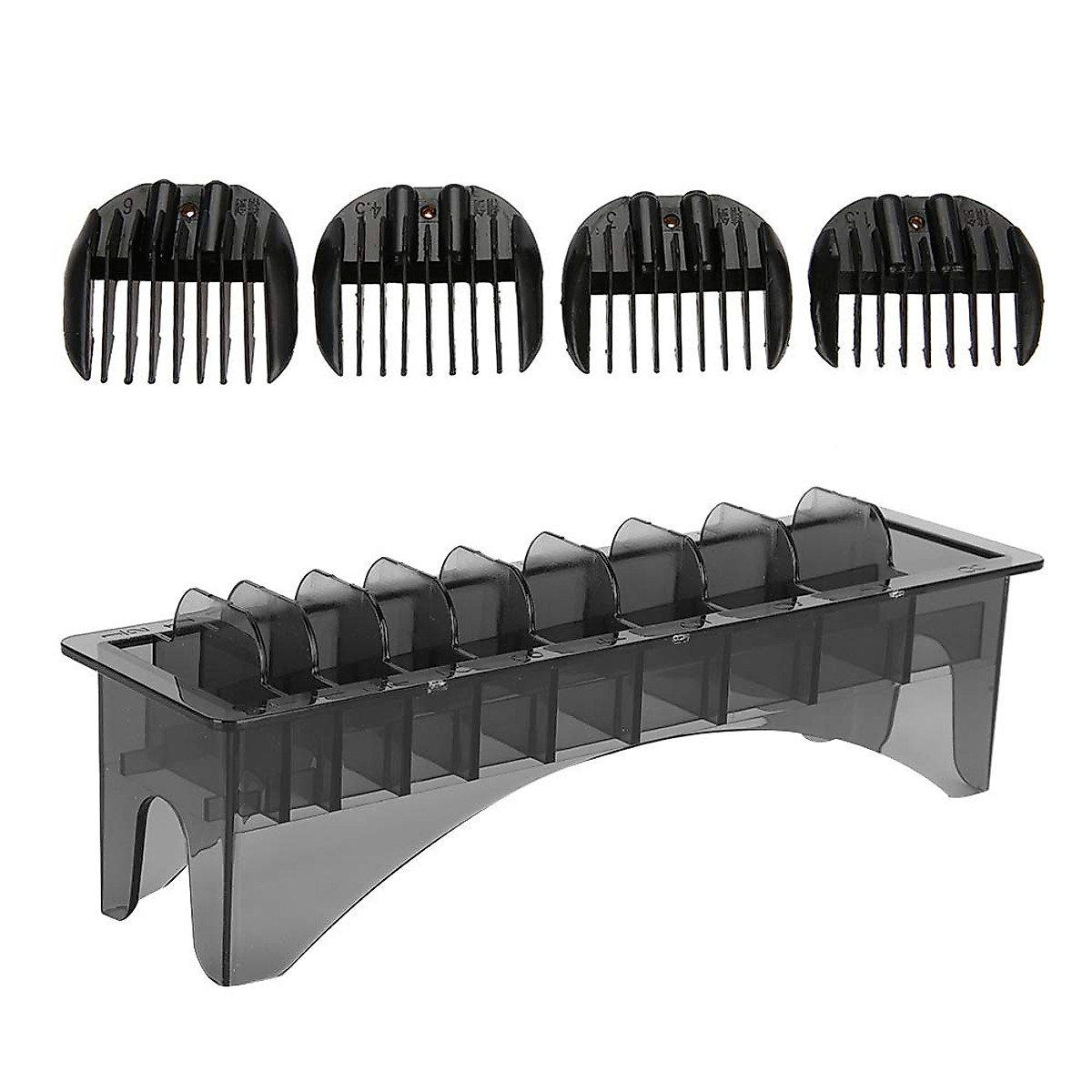 Rectangular Plastic Guide Comb Storage Box, 10 Grid Clipper Guard Holder Clippers Box Case Master with Rectangle Combs Guides Universal Base Tools Container Barbershop