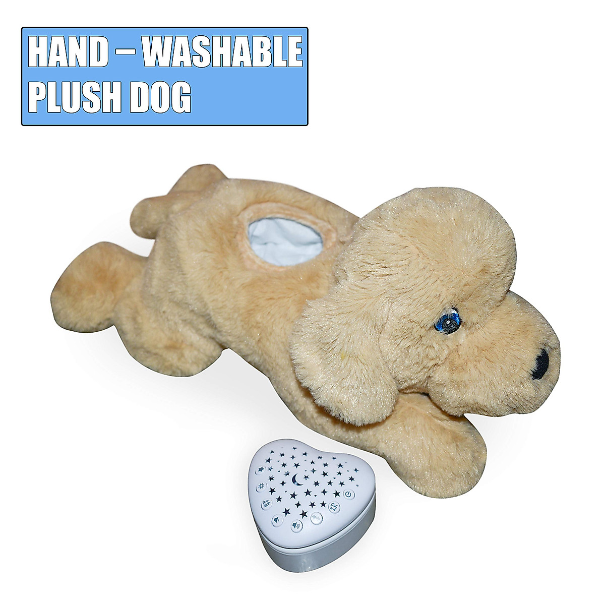 Plush Dog Sleep Soother White Noise Machine with Star Projector Rechargeable
