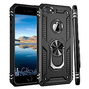 LUMARKE iPhone SE Case(2016),iPhone 5s Case,iPhone 5 Case with Tempered Glass Sreen Protector,Pass 16ft Drop Test Military Grade Cover Protective Phone Case for iPhone 5/5s/SE 2016 Black