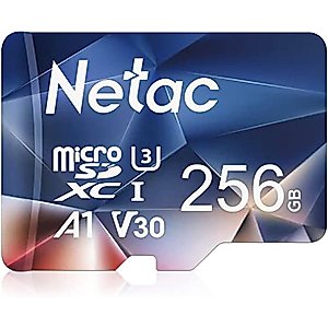 Netac 256GB Micro SD Card Up to 100MB/s TF Card UHS-1 MicroSDXC Memory Card A1, U1, C10, V30 High-Speed Expanded Storage Card for Smartphone/Camera/Bluetooth Speaker/Gaming/Movie