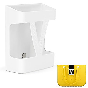 Tiga Phone Holder Charm Accessory for Bogg Bag - Can be Used to Store Most Sizes of Phones - Easy Access to Phones - Plastic Case (White)