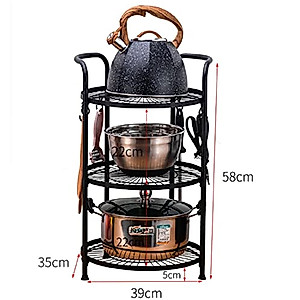 EYHLKM 3 Layer Movable Kitchen Storage Rack Carbon Steel Bathroom Shelf with Wheels Space Saving Trolley Tools (Color : B, Size : 1pcs)
