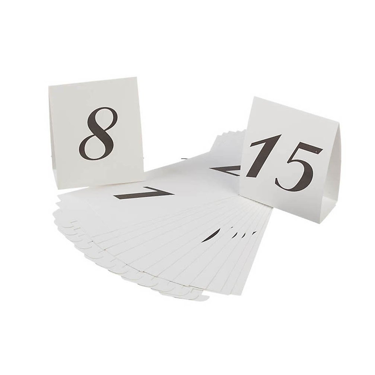 Darice VL2016A 1-15 Table Reservation Number Tents Place Card, White, 15-Pack