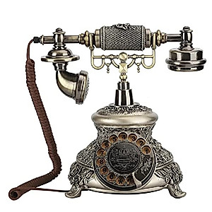 ZSEDP Rotate Vintage Fixed Telephone Revolve Dial Antique Telephones Landline Phone for Office Home Hotel