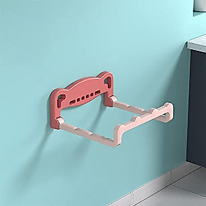 Gralara Foldable Washbasin Hanger, Wall Hanging Washbasin Stand,Waterproof, Punch Free Basin Storage Rack Washbasin Rack for Household Bathroom Toilet, Pink
