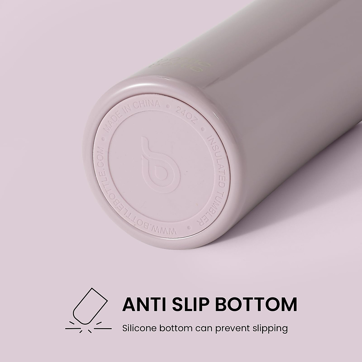 BOTTLE BOTTLE Insulated Water Bottle Coffee Tumblers with Dual-use Lid and Straw Double Walled Iced Travel Coffee Mug for Woman and Man 24oz Stainless Steel Tumbler with Handle（Light Purple）