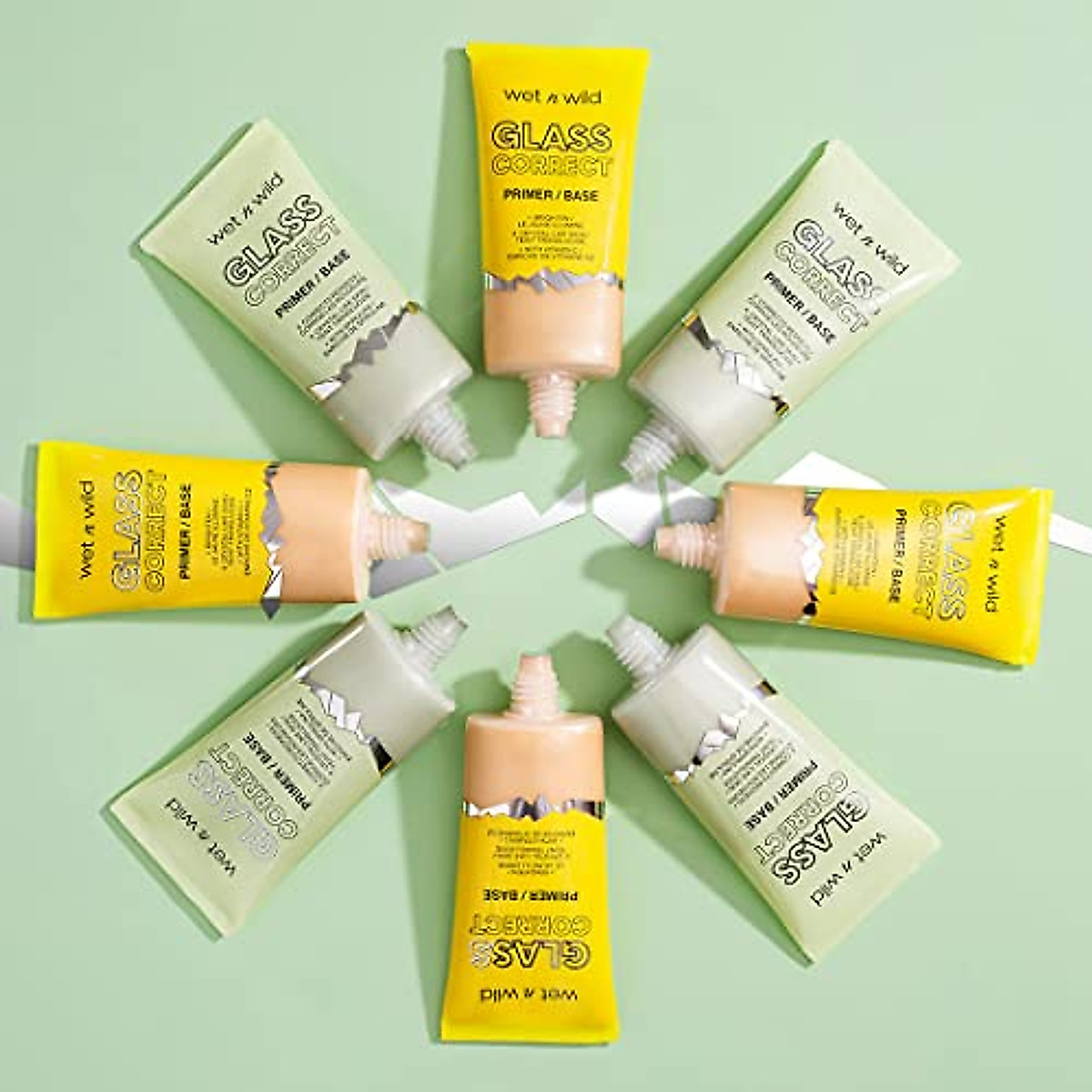 wet n wild Prime Focus Glass Skin Correct Primer, Bright Crystal Finish, Yellow