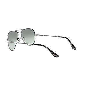 Ray-Ban RB3689 Aviator Metal II Evolve Polarized Sunglasses, Silver/Photochromic Azure Gradient Blue, 58 mm