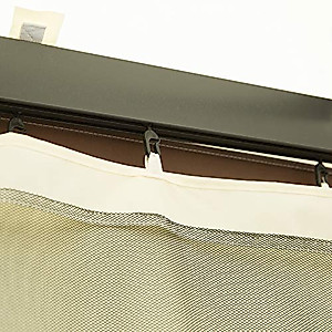 Outsunny 10' x 13' Universal Replacement Mesh Sidewall Netting for Patio Gazebos and Canopy Tents with Zippers, (Sidewall Only) Beige, Black