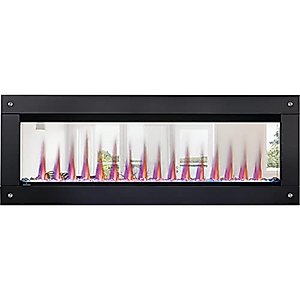 Napoleon CLEARion Elite Series 60 See-Through Built-in Electric Fireplace - Multi-Color Flames with Large Crystal Cubes and Hand-Painted Logs - with Remote Control - NEFBD60HE