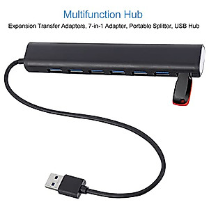 2sets Computer Portable Type- c Multi- Port Black Computers- in- for Converter Accessories Holder Data with Transfer Dock USB Adapter Laptops Cable Expansion Dongle. Tablets Hub in