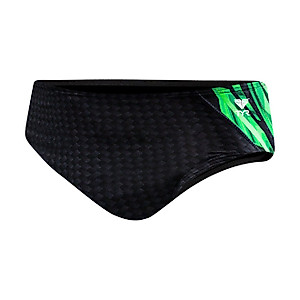 TYR Sport Men's Blade Splice Racer Swim Brief, Green, 28