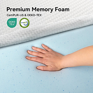AMICLIBER 3 Inch Twin Gel Memory Foam Mattress Topper, Cooling Bed Topper with Removable Cover, Soft & Pain Relief & Breathable, CertiPUR-US & Oeko-Tex Certified