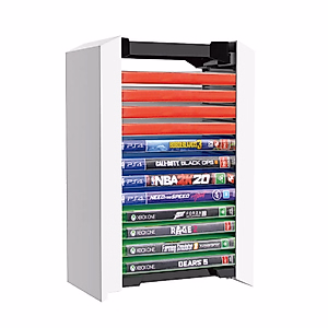 HEATFUN PS5 Game Stand, Hard and Sturdy Storage Tower Compatible with PS4/PS5/Xbox series games - Up to 12 Games