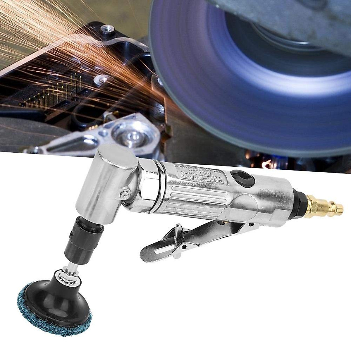 Angle Air Die Grinder, Pneumatic Angle Grinder, Industrial 90° Air Angle Grinder with 2inch Grinding Disc MBSP Industrial Die Grinder Kit