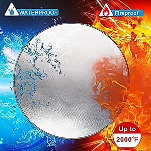 XLAND 38" Diameter Round Fire Pit Mats for Under Fire Pit - 3 Layers Fiberglass Waterproof & Fireproof Mat for Fire Pit - Outdoor Fireproof Grill mat for Lawn Patio Deck Grass BBQ Bonfire Camping