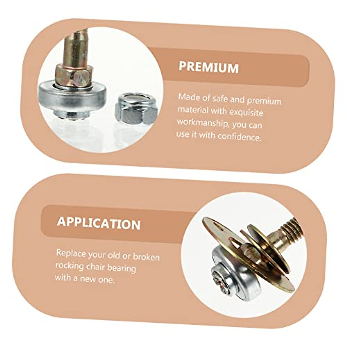 Yardwe 4pcs Rocking Chair Bearing Furniture Bolts Gaming Chair Accessories Rocker Glider Connecting Piece for Rocking Chair Dining Room Chair Screws Glider Rocker Parts Rocking Chair Part