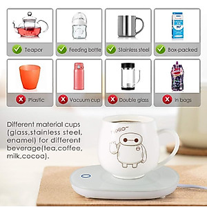 Coffee Mug Warmer Automatic Shut Off, Safely Cup Warmer for Coffee, Milk, Tea, Water, Beverage Warmers with Touch Screen Switch for Office/Home
