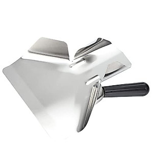French Fries Bagger Scooper, Open Mouth Multifunctional Stable Handle French Fries Scooper Seamless Thicken Stainless Steel for Popcorn