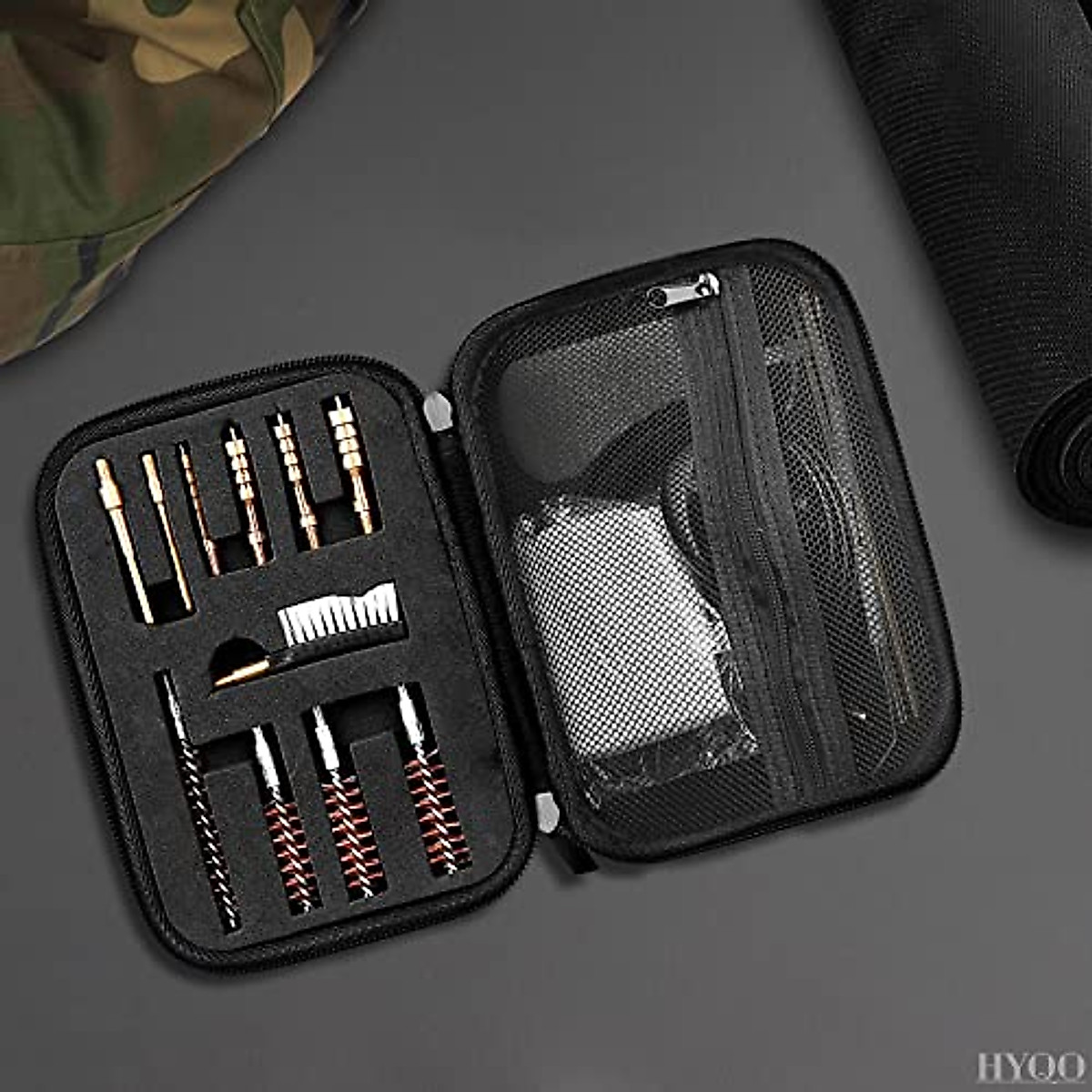 Universal Gun Cleaning Kit - 9mm Cleaning Kit with Portable Case and Cleaning Mat - Kits for Handguns - Men's Accessories