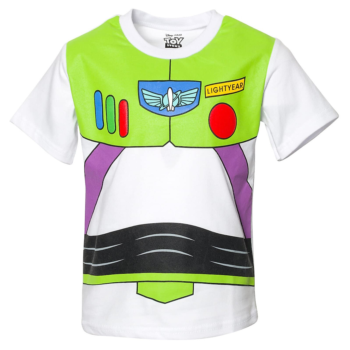 Disney Pixar Toy Story Buzz Lightyear Big Boys Cosplay T-Shirt and Mesh Shorts Set Buzz Lightyear Black/Green 10-12