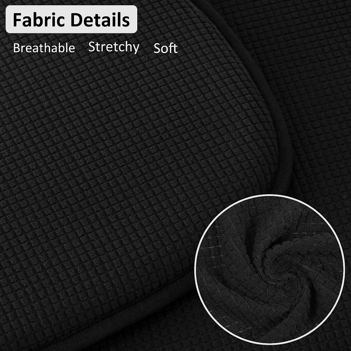 Shinnwa Windsor Chair Cushions Black Seat Cushions for Kitchen Chairs Farmhouse Non Slip Chair Pads for Dining Room Chairs with Foam Padding and Textured Cover Set of 4 (17 x 15.5 Inches)