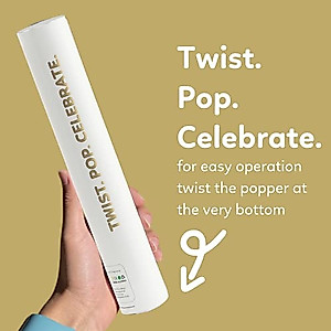 6 Pack Wedding Confetti Cannon Confetti Poppers | Gold, Silver & White | TUR Party Supplies | Launches Up to 25ft | Giant (12 in) | Party Poppers for Weddings, Bachelorette Parties, Birthdays, and Holiday Celebrations