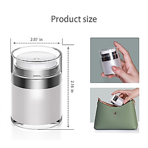 Airless Pump Jar, 1 oz Moisturizer Pump Dispenser, Acrylic Lotion Dispenser, Pump Moisturizer Container for Thick Moisturizer, Skincare Cream, Travel Lotion Container (2 Pack)