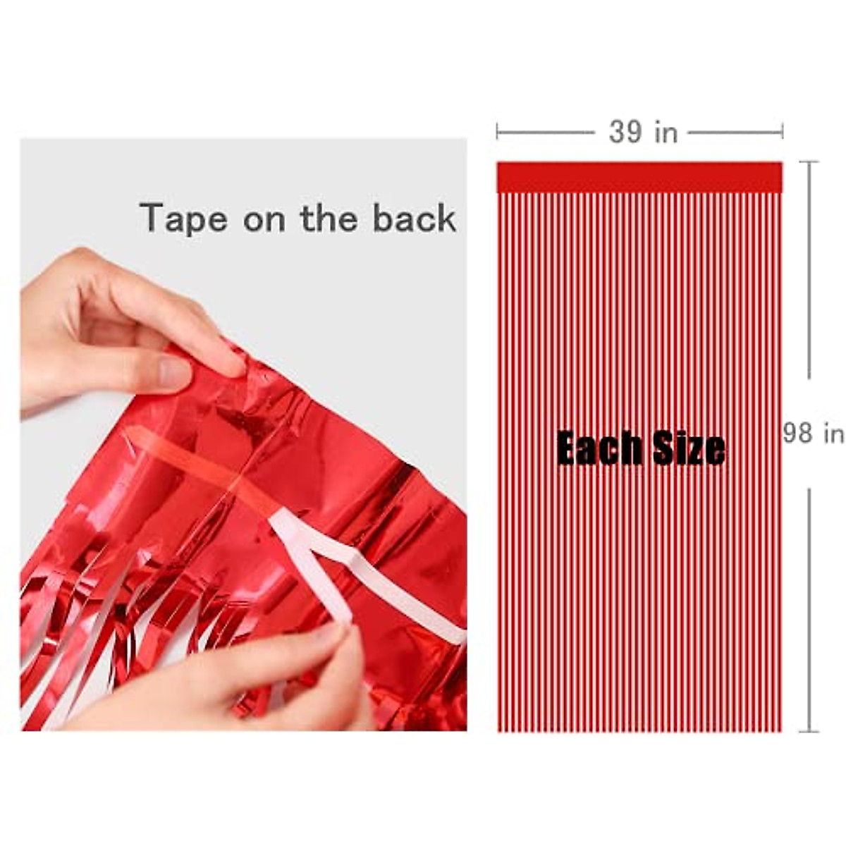 2 Pcs 3.2ft x 8.2ft Shiny Light Pink Metallic Tinsel Foil Fringe Curtains Photo Booth Backdrop for Birthday Wedding Holiday Celebration Bachelorette Party Decorations (Light Pink)