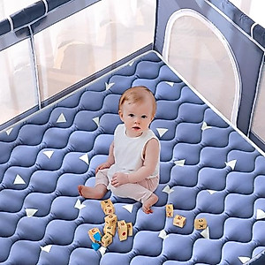 Premium Baby Play Mat 79" X 63", Thicken Foam One-Piece Crawling Mat, Extra Large Non-Slip Cushioned Activity Playmats for Babies, Toddlers, Infants, Play & Tummy Time
