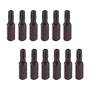 Antrader 12Pcs T25 TORX Security Bits 1/4-Inch Hex Shank TORX T-25 S2 Steel 1" Torx Head Screw Driver Bit