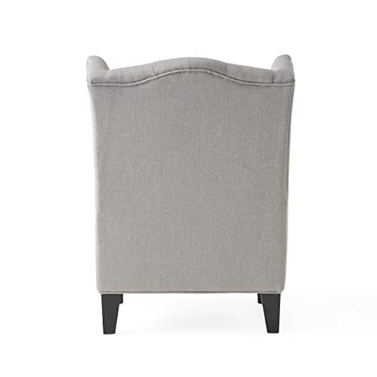 Great Deal Furniture Clarice Tall Wingback Tufted Fabric Accent Chair, Vintage Club Seat for Living Room (Silver)