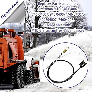 Gpartsden 946-04007 746-04007 Auger Control Cable for MTD Craftsman Troy-Bilt 5524 Snow Thrower