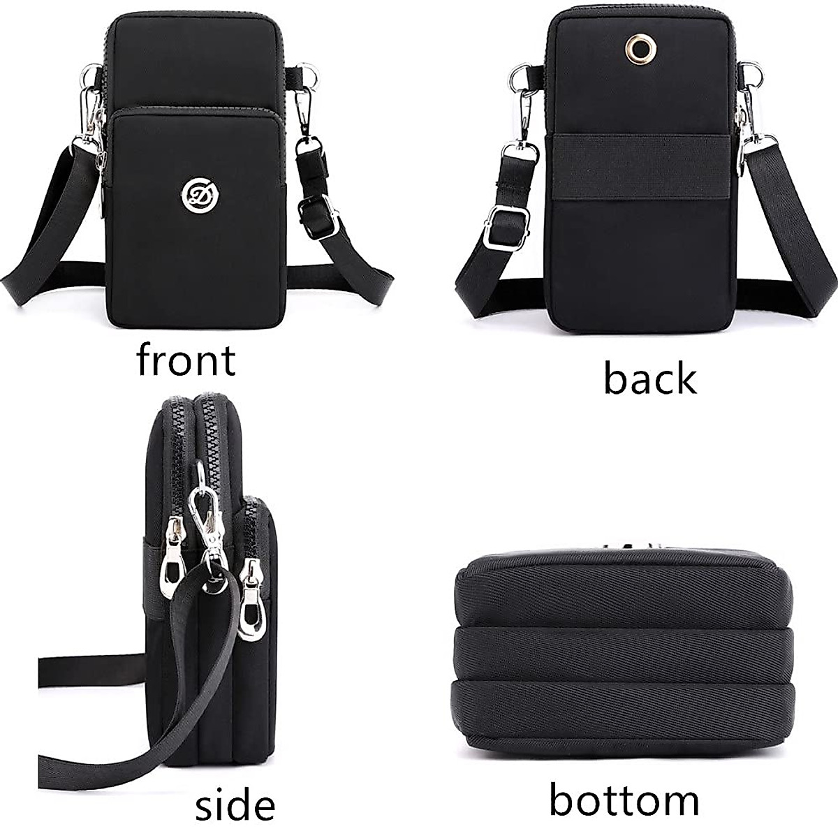 Kimwing Phone Purse Crossbody Bag Armband for Galaxy A32 5G A42 5G A51 A52 A71 A72 A02S A12 / S21 Ultra/Pixel 6 Pro/OnePlus Nord N200 / Redmi Note 10 Pro/Moto G Power 2021 / One 5G Ace (Black)