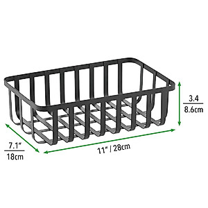 mDesign Farmhouse Metal Wire Storage Organizer, Holder Bin Basket Shelving Organization for Closet, Entryway, Bedroom, Bathroom, Home Office - Black