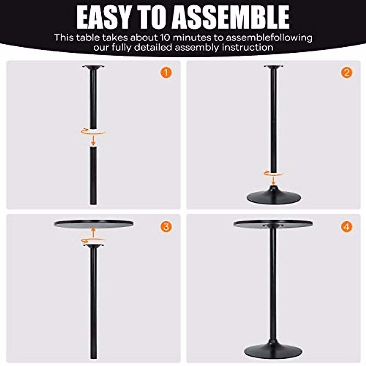 MGHH Modern Bar Table, Kitchen Dining Table Round Pub Table Hydraulic ...