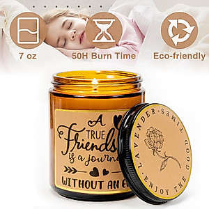 STORALIT Lavender Scented Candles Jars - Best Friend for Women Birthday Gifts with Best Wishes Cards for Friends Female, Best Friend Moving,BFF Gifts Funny Friend Gifts for Women