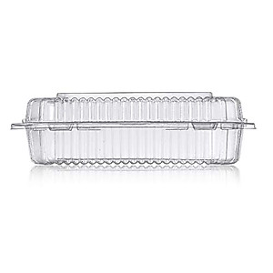 Clear Plastic Hinged Food containers - Sturdy Disposable Bakery Lid Cookie Container Boxes - 7”x 6”x2” (40)
